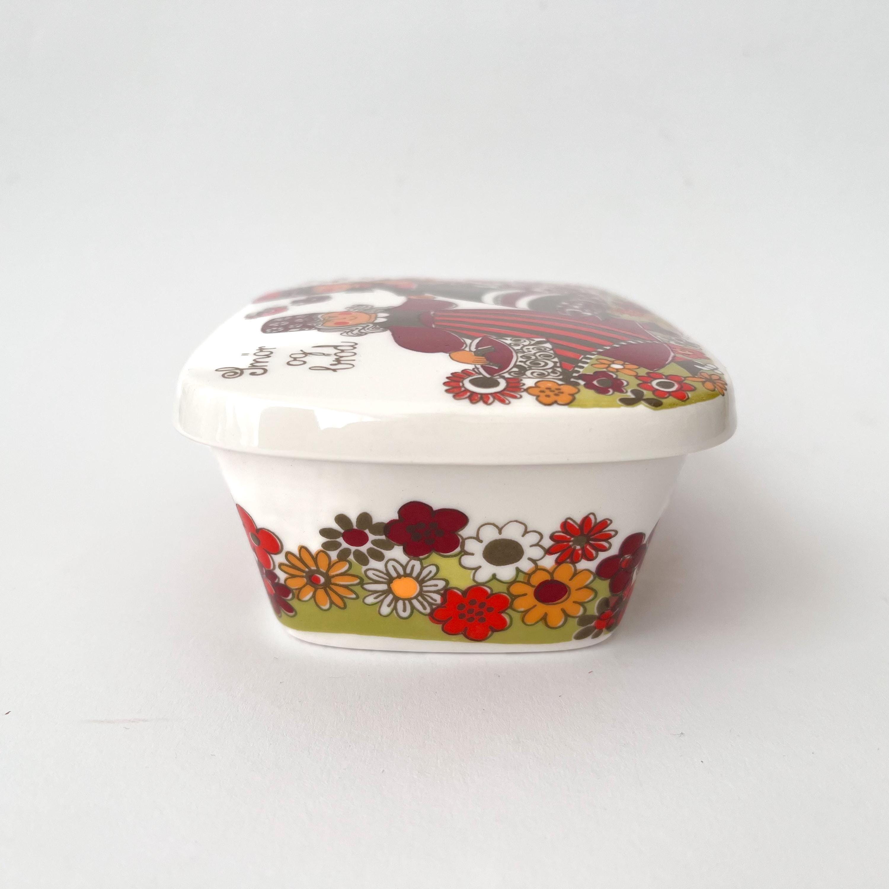 Vintage Figgjo Flint Folklore Butter Dish, Scandinavian 60s Tableware ...