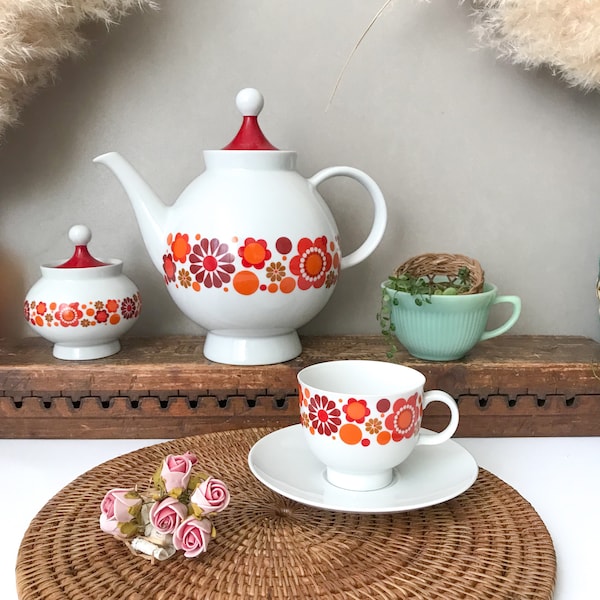 Orange Tea Cup Set - Etsy