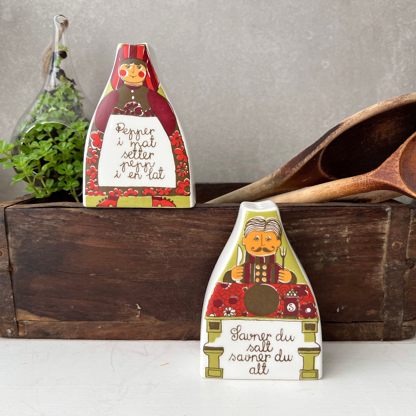 Figgjo Folklore Salt and Pepper Sakers Vintage Figgjo Flint - Etsy