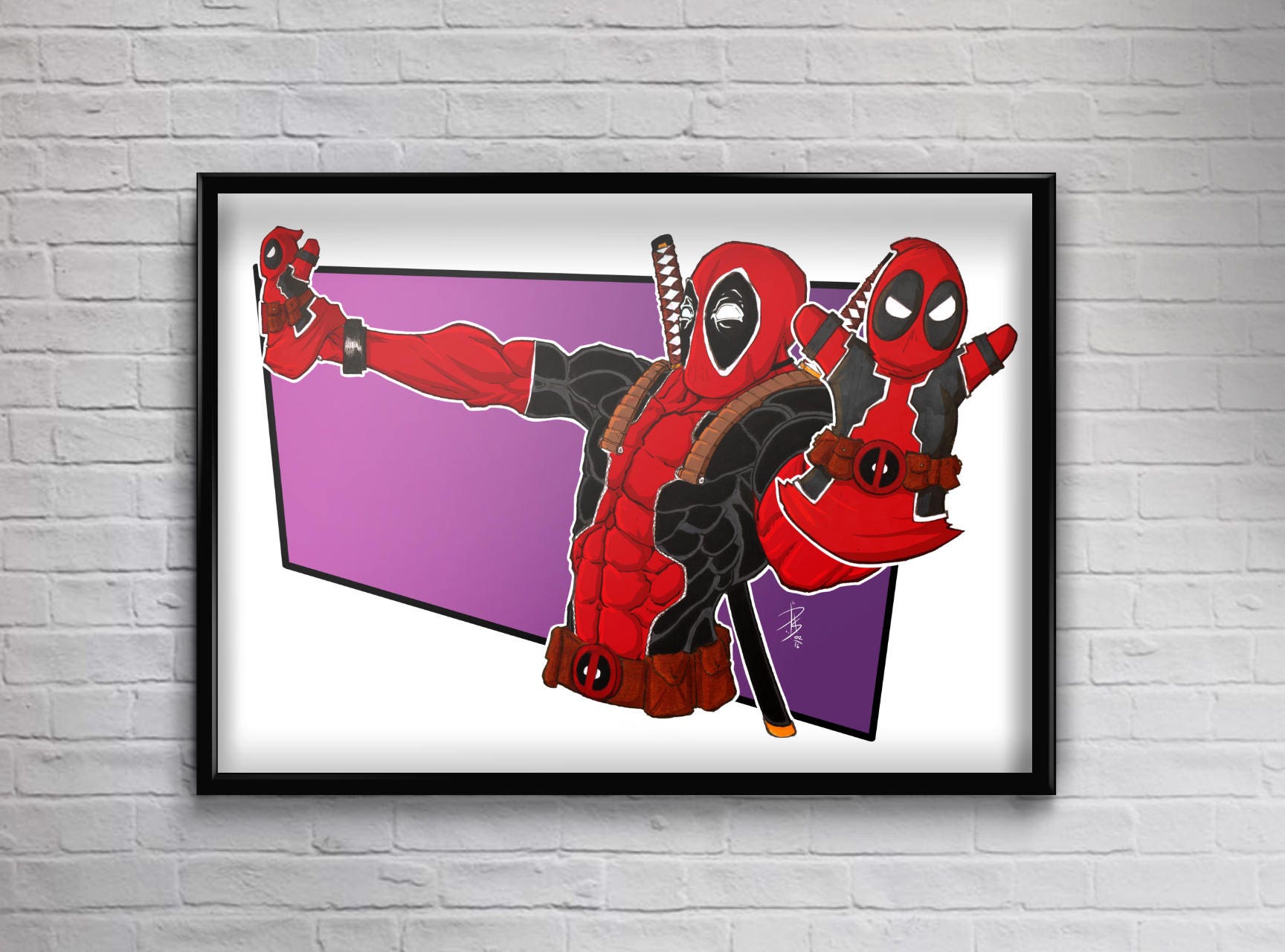 Deadpool SFW A4 Original Art Print - Etsy Denmark
