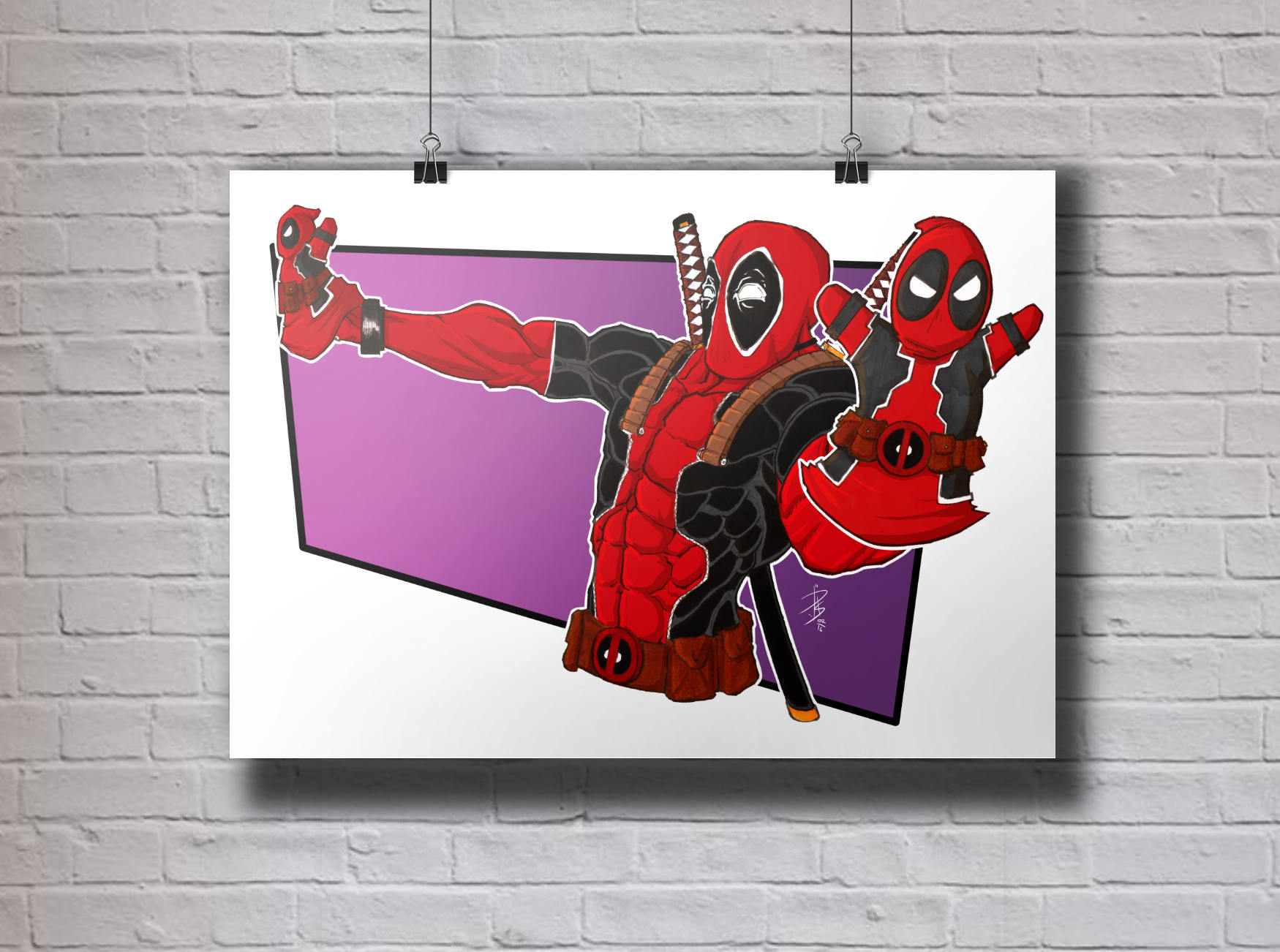 Deadpool SFW A4 Original Art Print - Etsy Denmark