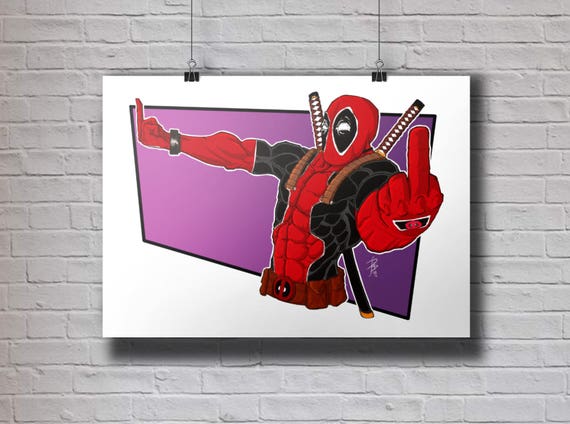 Deadpool NSFW A4 Original Art Print | Etsy