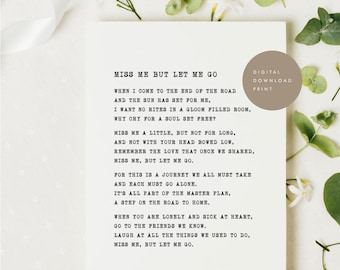 Printable Miss Me but Let Me Go Poem - Etsy