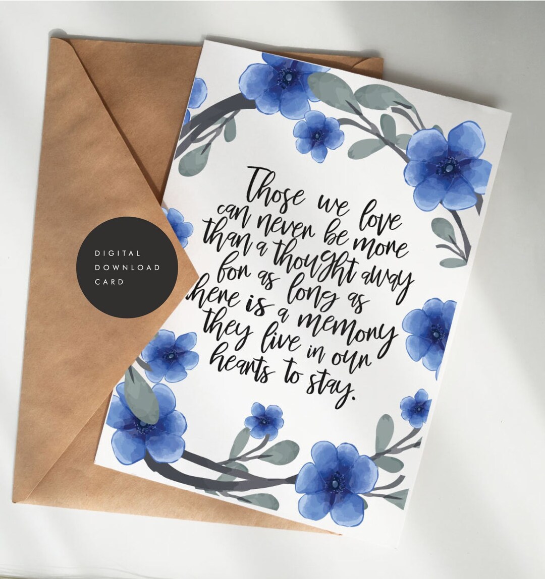 Printable Sympathy Carddeath Anniversarycondolence Cardthe - Etsy Australia