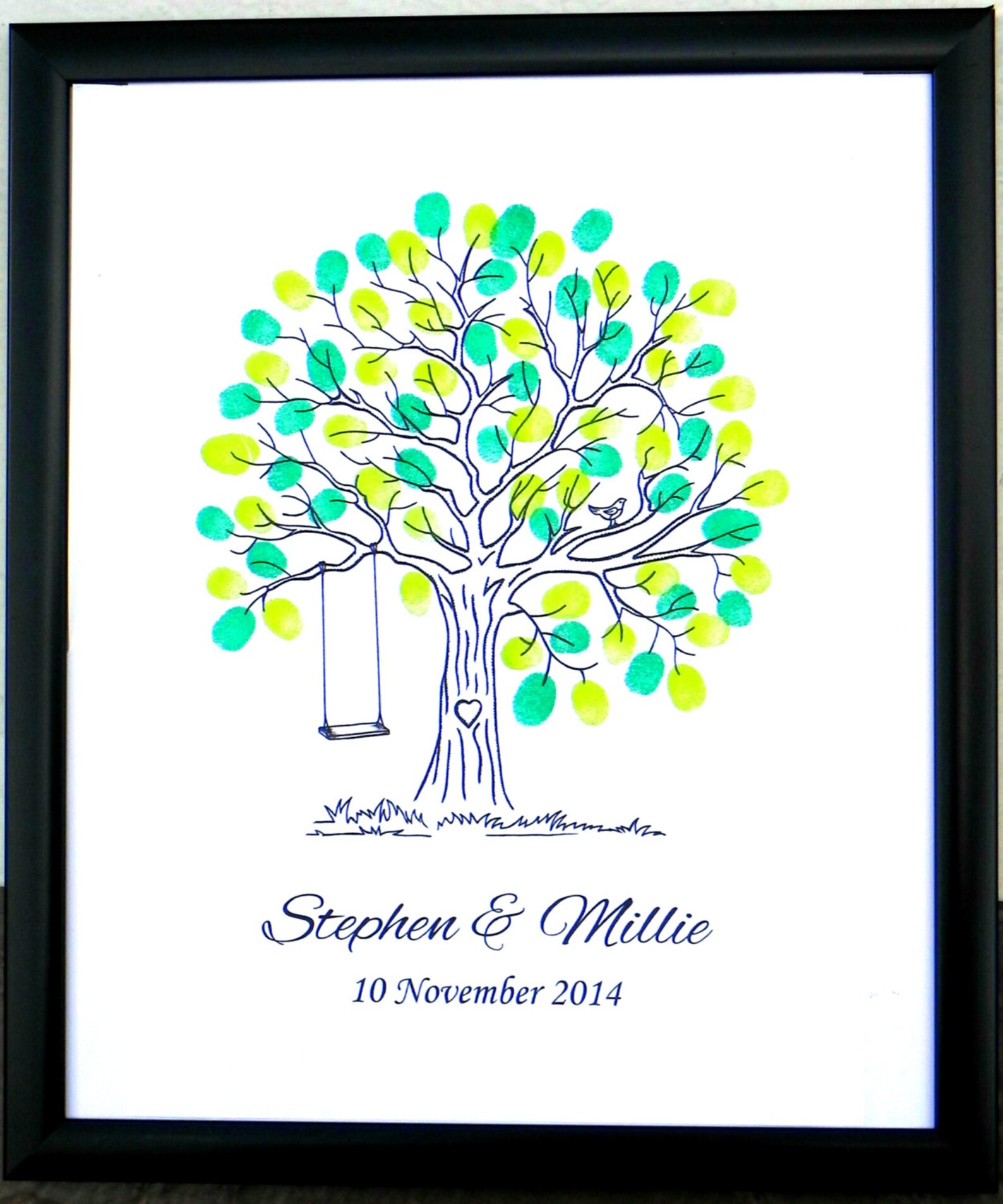 JPEG Digital File Personalised Fingerprint Tree Guest Book Wedding ...