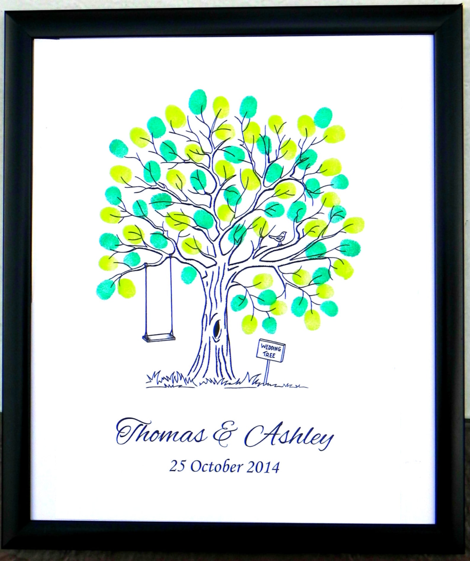 Personalised Fingerprint Tree Guest Book Wedding Birthday Christening ...
