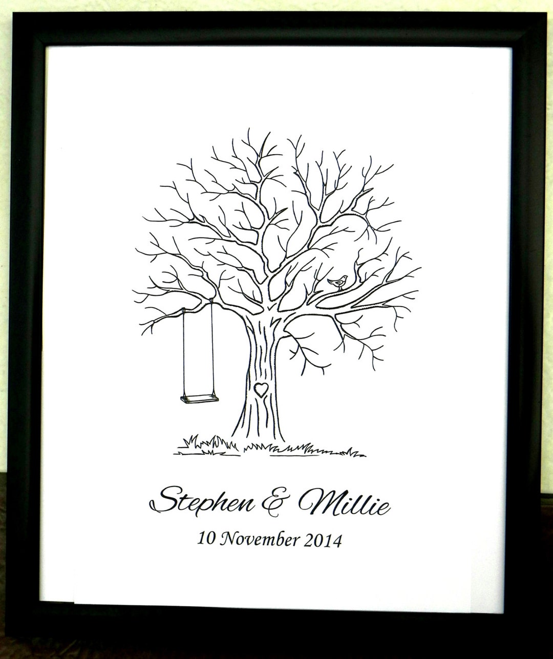 JPEG Digital File Personalised Fingerprint Tree Guest Book Wedding ...