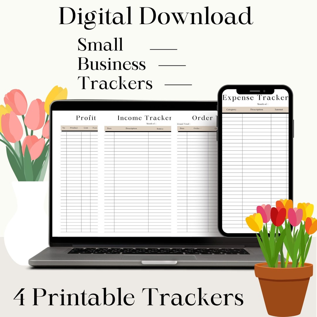 Income and Expense Tracker , Small Business Trackers, Printable ...