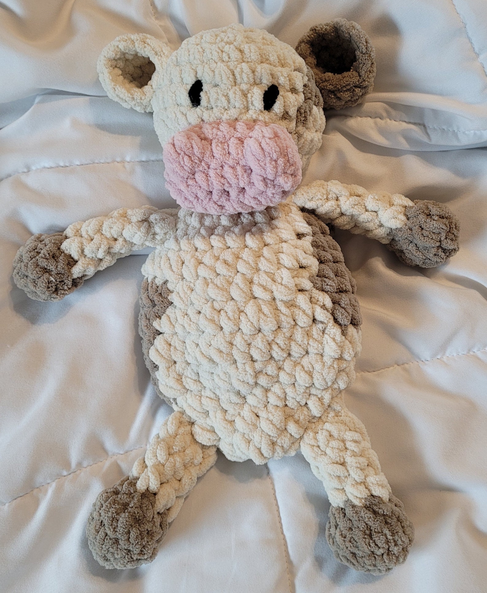 Cow Snuggler | Millie the Moomoo | Crochet Lovey | Cream and Tan ...