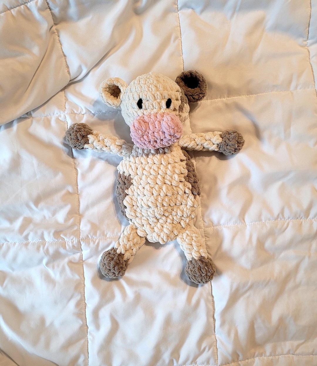 Cow Snuggler | Millie the Moomoo | Crochet Lovey | Cream and Tan ...