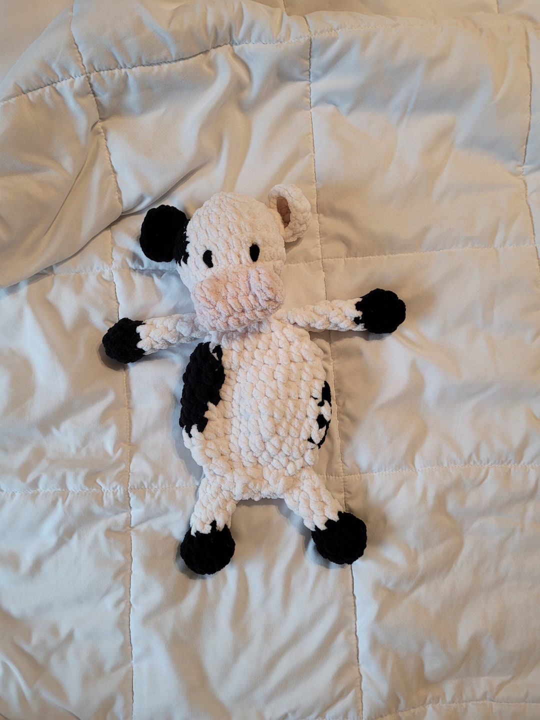 Cow Snuggler | Millie the Moomoo | Crochet Lovey | Black and White ...