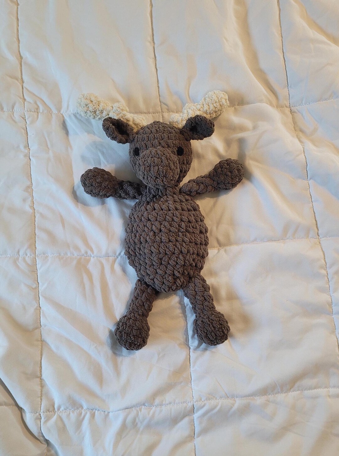 Moose Snuggler | Monty the Moose | Crochet Lovey | Brown and Cream ...