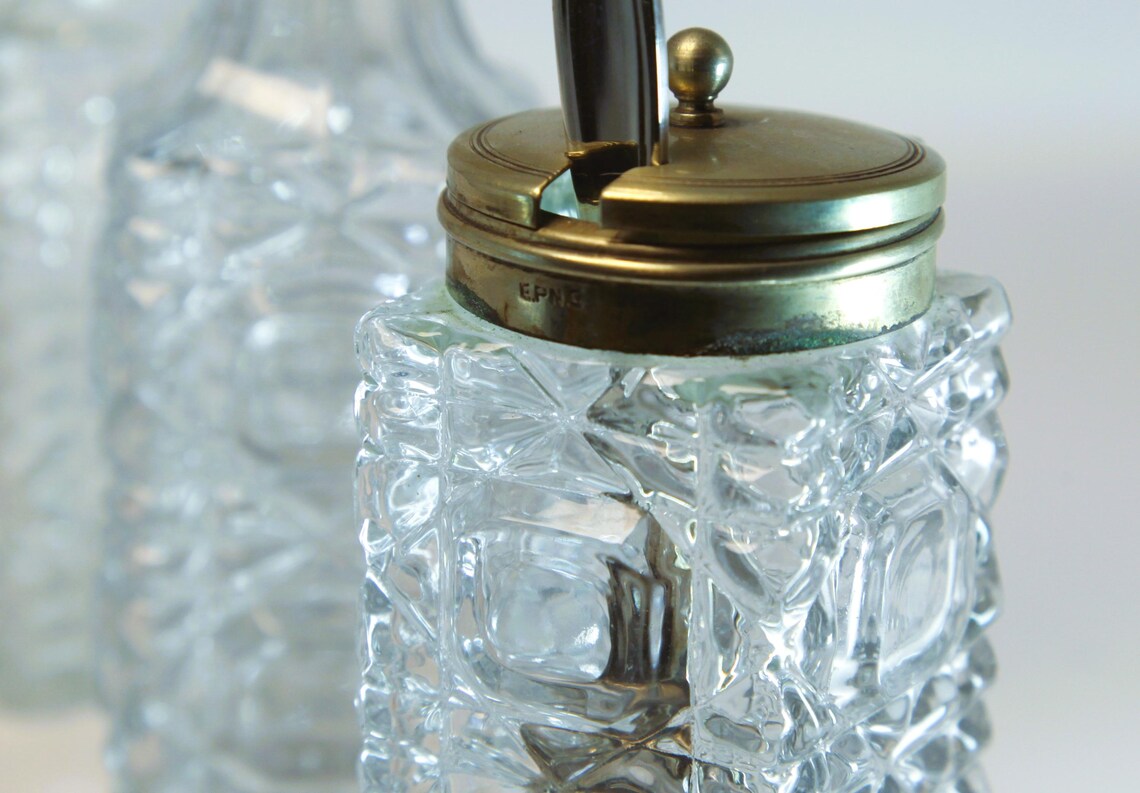 Victorian EPNS & Cut Glass Cruet Set - Etsy