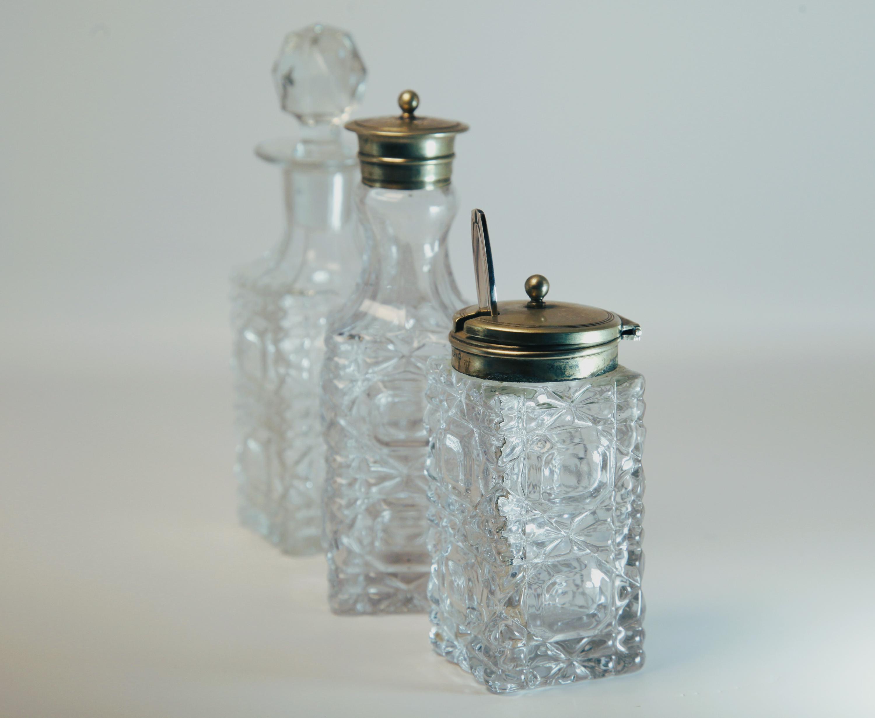 Victorian EPNS & Cut Glass Cruet Set - Etsy