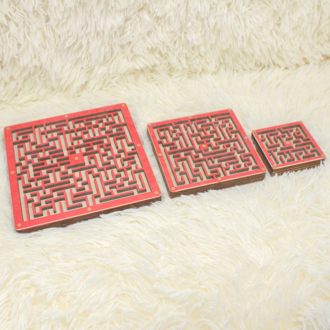 Wooden Brain Teasers Maze Game for Adults, Laser Labyrinth Maze ...