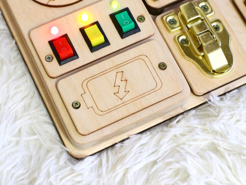 Busy Board With Light Switch LED Light Busy Board Electronic - Etsy