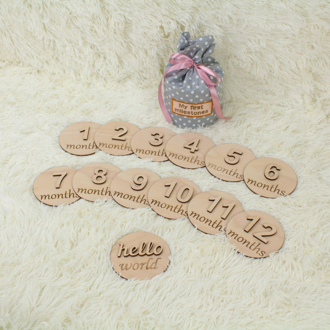 Baby Monthly Milestone Disc Set 1-12 Months - Etsy