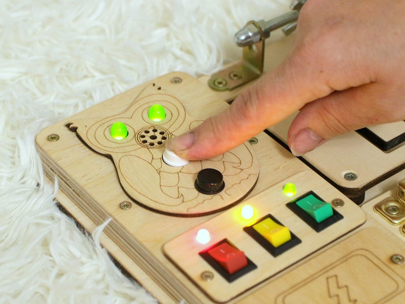 Busy Board With Light Switch LED Light Busy Board Electronic - Etsy