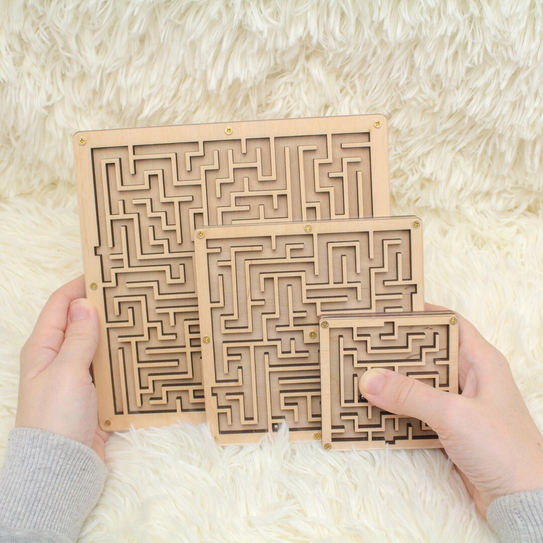 Handmade Children's Wooden Labyrinth Game, Educational Wooden Balancing ...