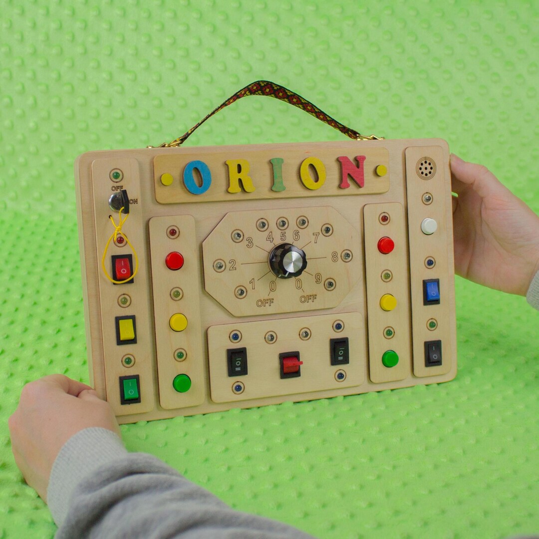 Light Switch Busy Board - Wooden Sensory Toy With LED Lights - Etsy