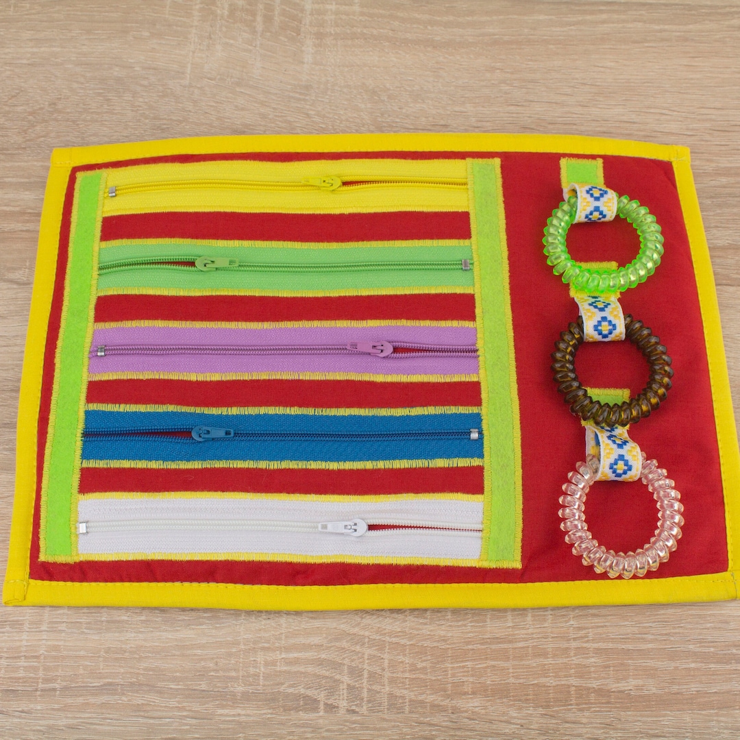 Activity Montessori Zipper Fidget Blanket for Toddler, Baby Sensory Mat ...
