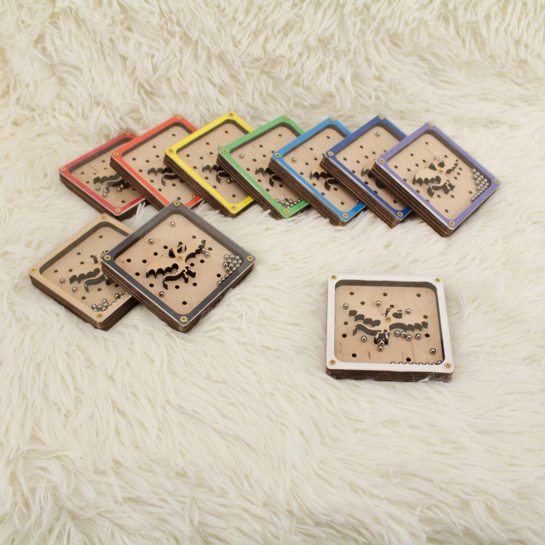 Kids Maze Marble Toy for Autism Support, Quiet Wooden Game for Sensory ...