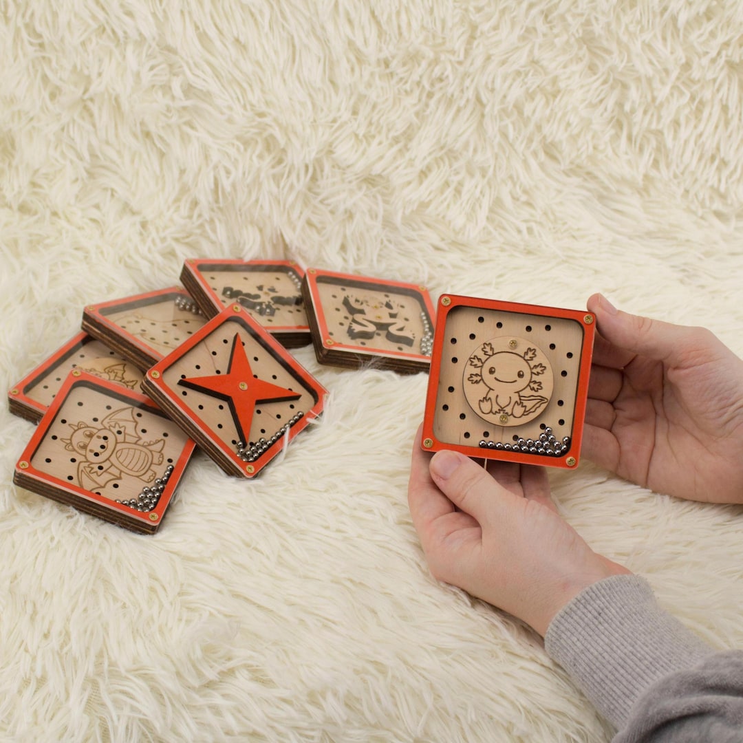 Axolotl Wooden Balance Marble Game: Kids Learning Toy - Etsy
