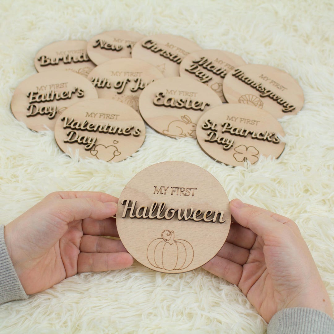 My First Halloween Milestone Cards, Baby Milestone Photo Props - Etsy