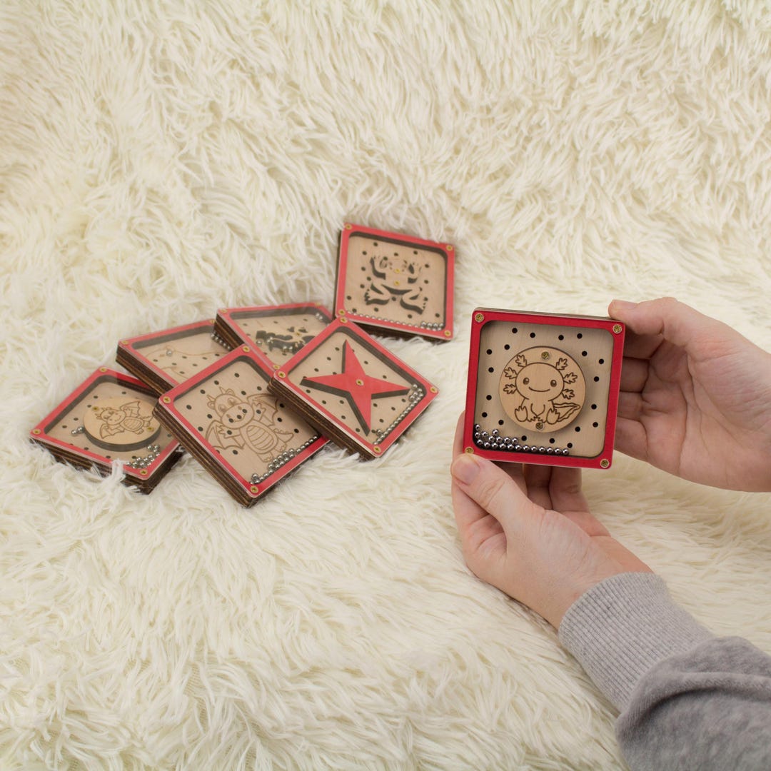 Axolotl Toy Small Marble Maze - Axolotl Lover Gift, Wooden Sensory Game ...