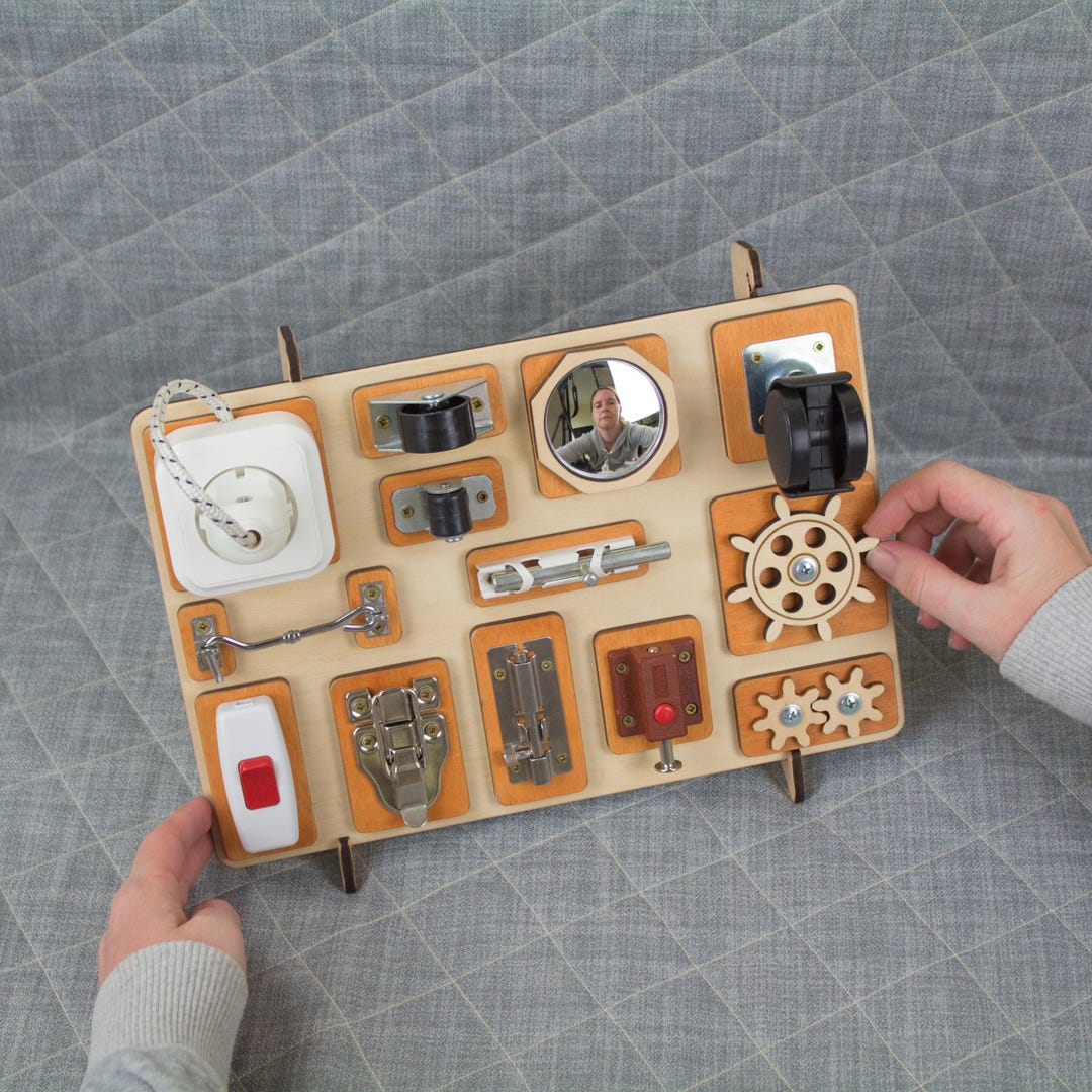Adult Fidget Busy Board for Dementia Therapy With Wooden Stand, Nursing ...