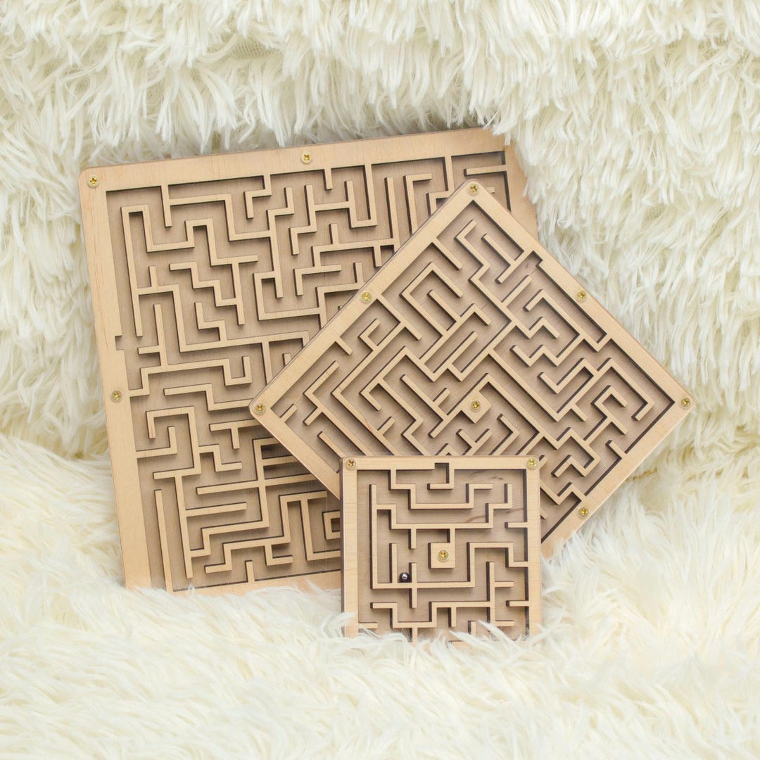 Wooden Labyrinth Brain Games for Seniors, Anxiety Adult Maze Game, Anti ...