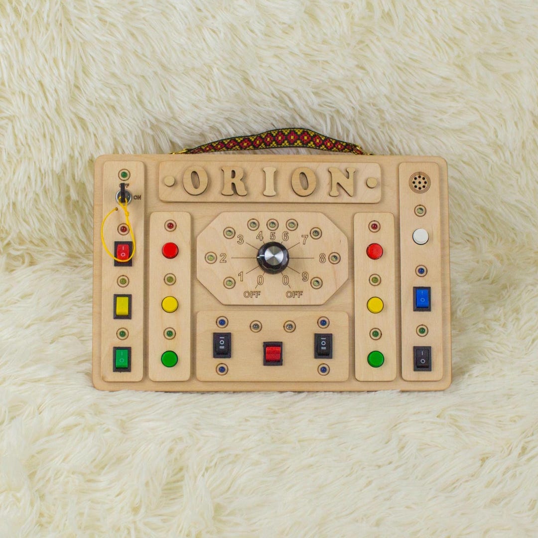 LED Busy Board for Toddlers - Montessori Wooden Learning Toy - Etsy