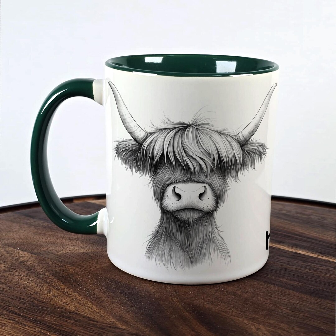Highland Cow Ceramic Mug| | Highland Cow Gift | Personalised Mug| 9 ...