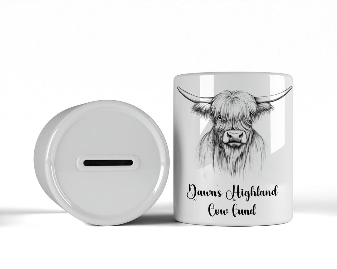 Ceramic Bank - Highland Cow Ceramic Bank - Money Pot - Highland Cow ...