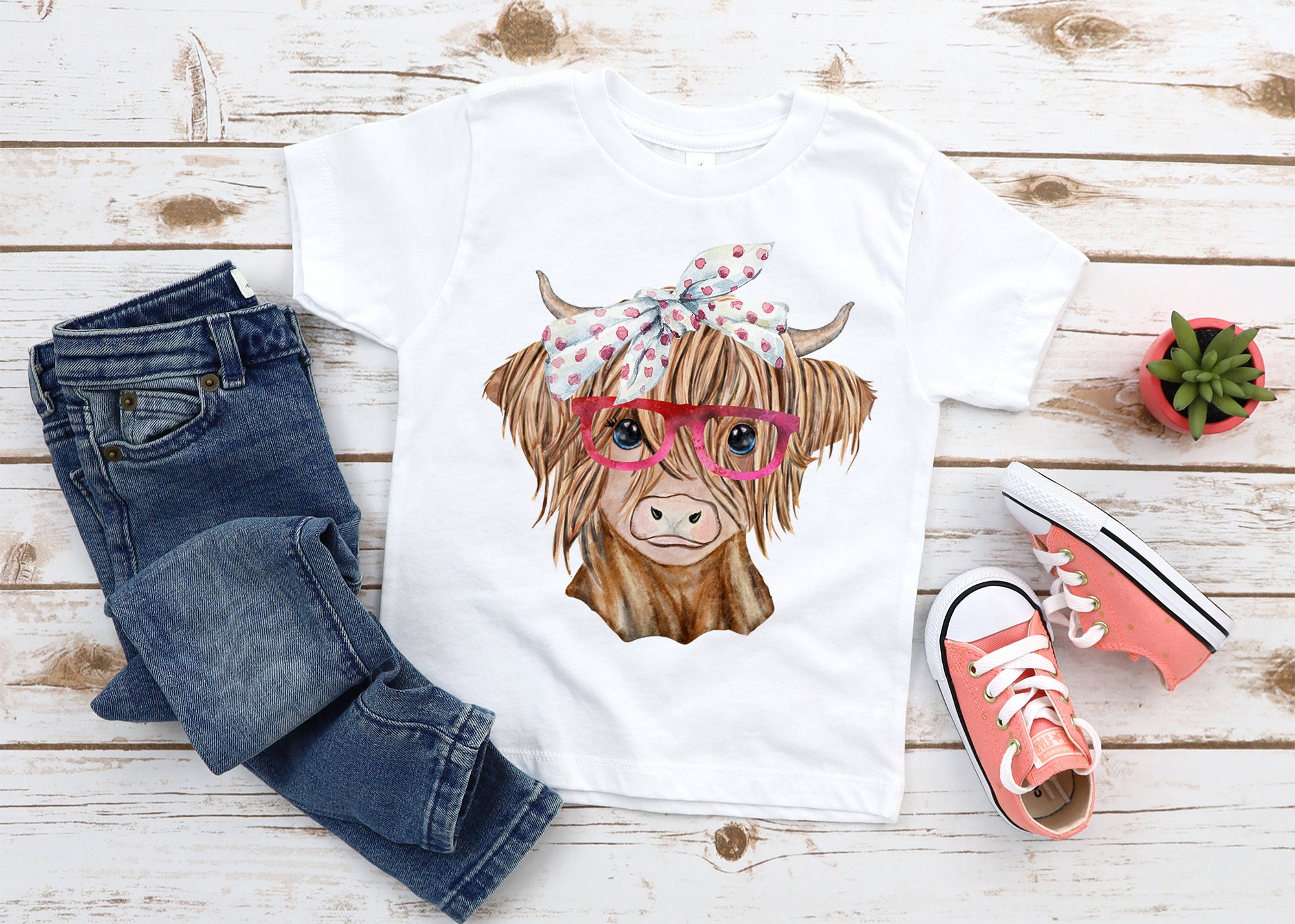 Highland Cow T-shirt Kids T-shirt Highland Cow | Etsy