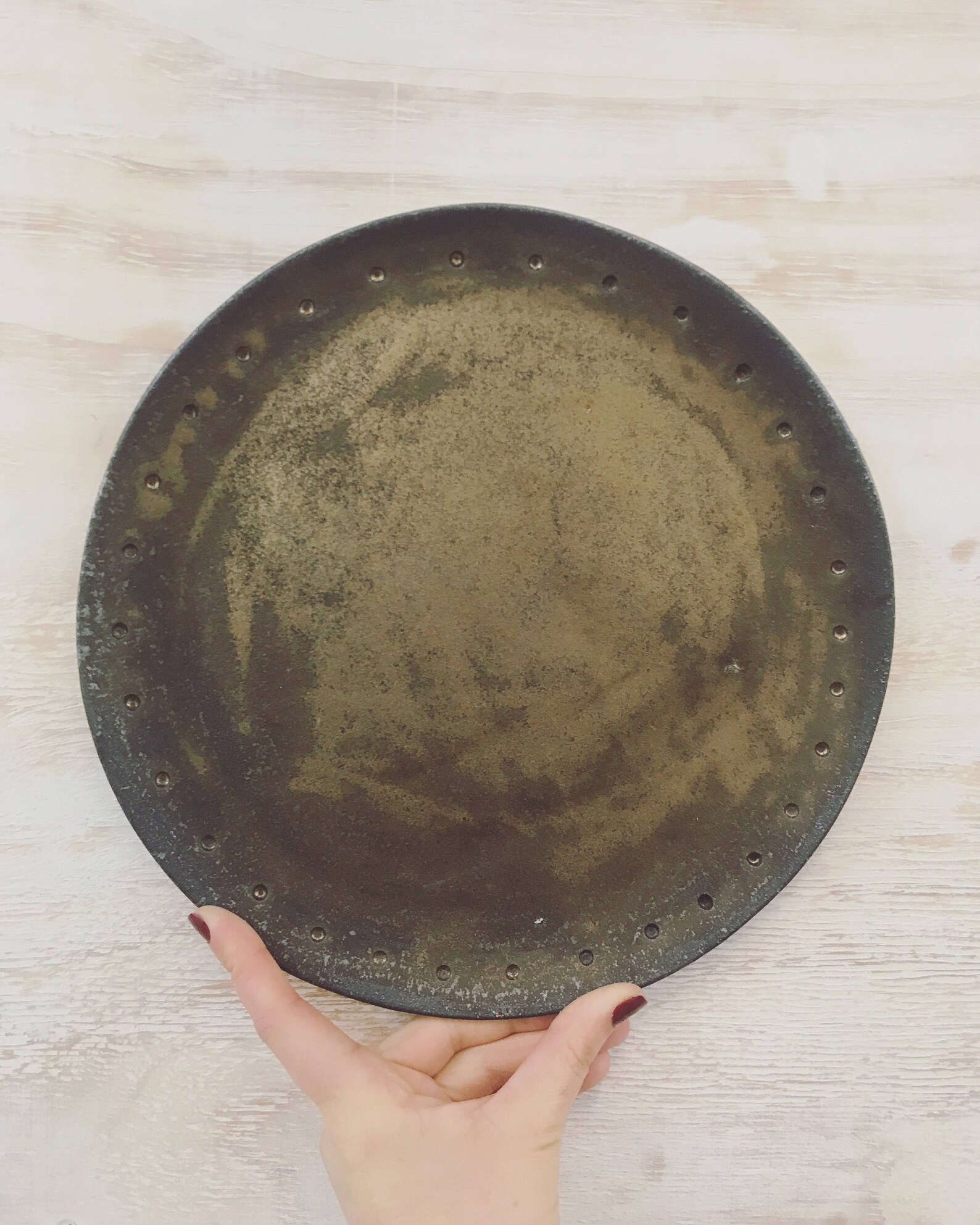 Rustic Gold Ceramic Plate, Gold Ceramic Plate, Ceramic Dinner Plate ...