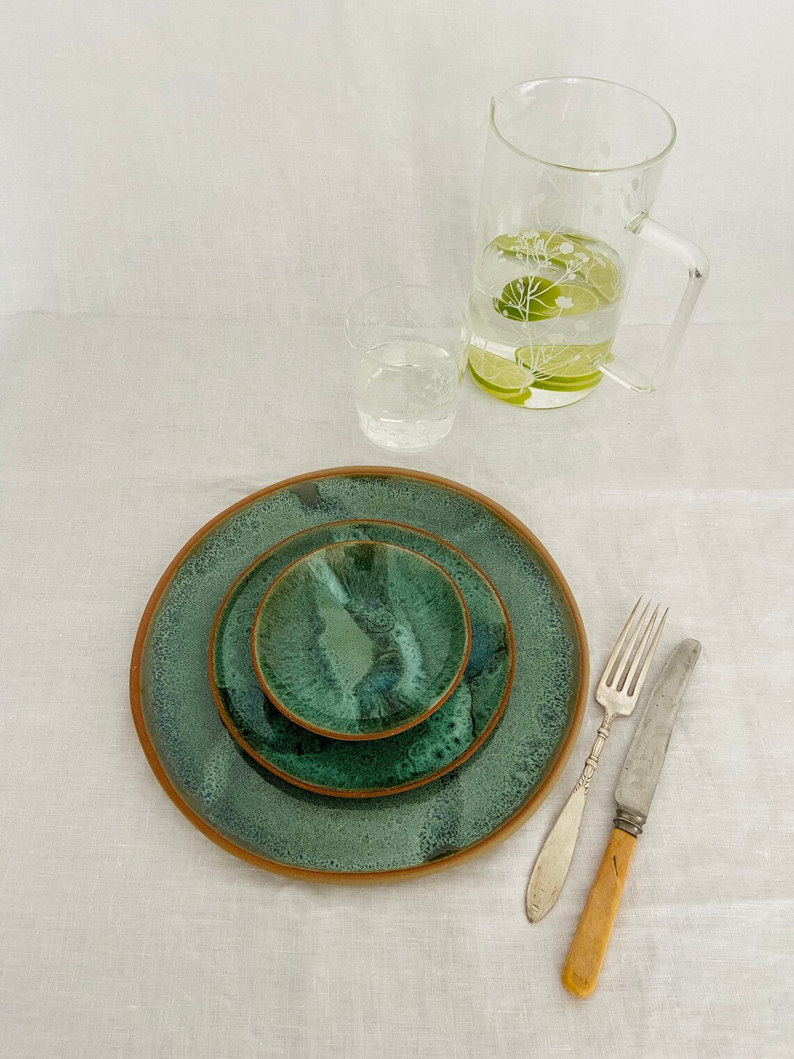 Green Ceramic Plate Handmade Ceramic Plate Ceramic Dinner - Etsy