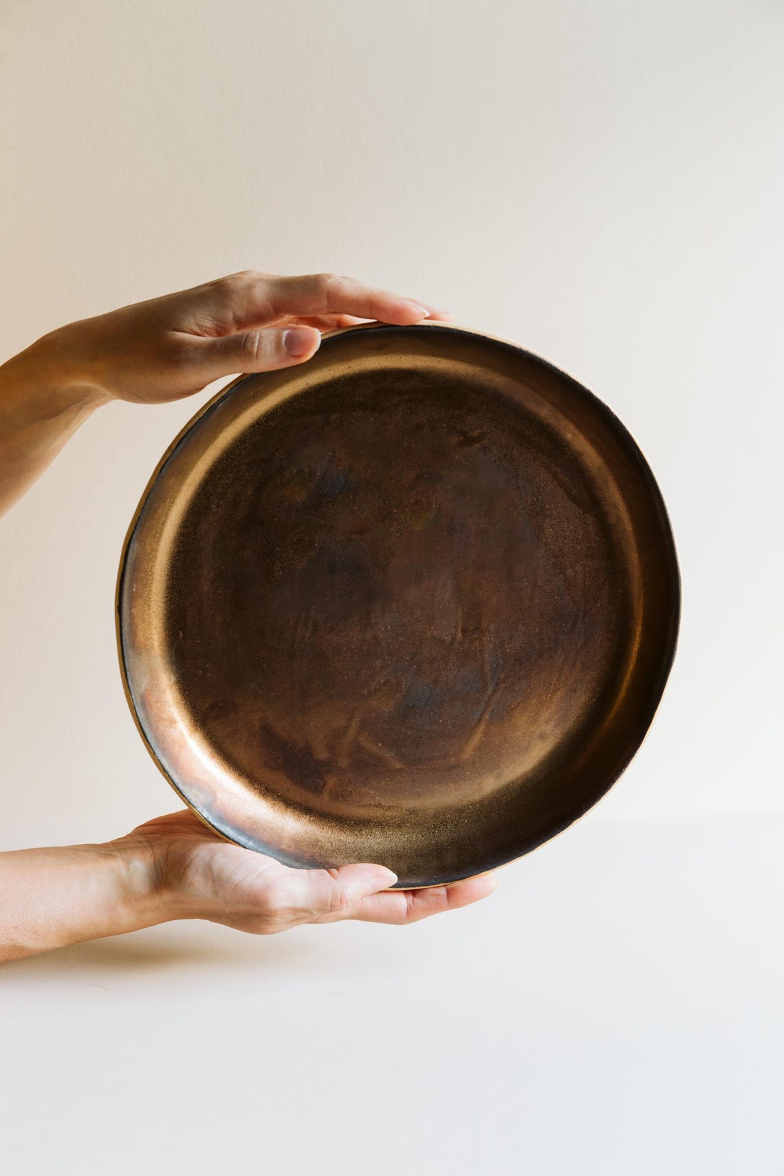 Rustic Gold Ceramic Plate, Gold Ceramic Plate, Ceramic Dinner Plate ...