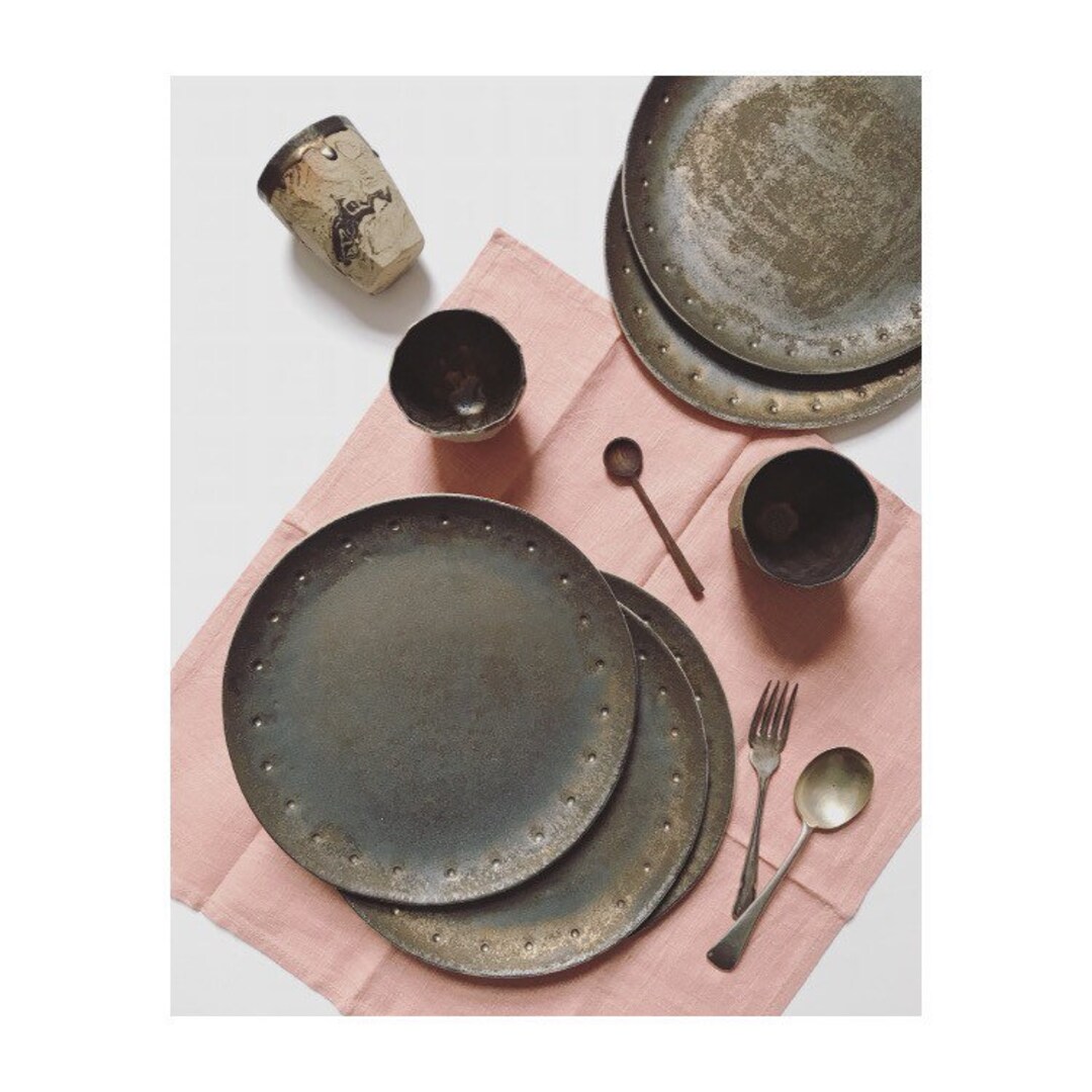 Rustic Gold Ceramic Plate Gold Ceramic Plate Ceramic Dinner - Etsy