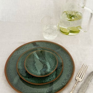 Green Ceramic Plate, Handmade Ceramic Plate, Ceramic Dinner Plate ...