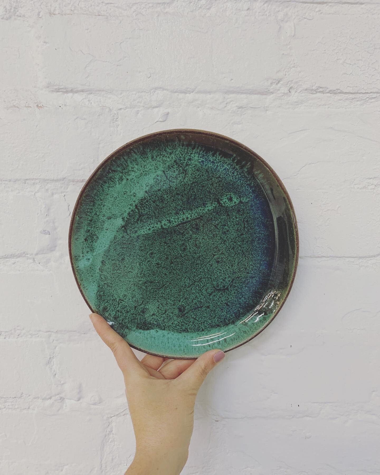 Green Ceramic Plate Handmade Ceramic Plate Ceramic Dinner - Etsy