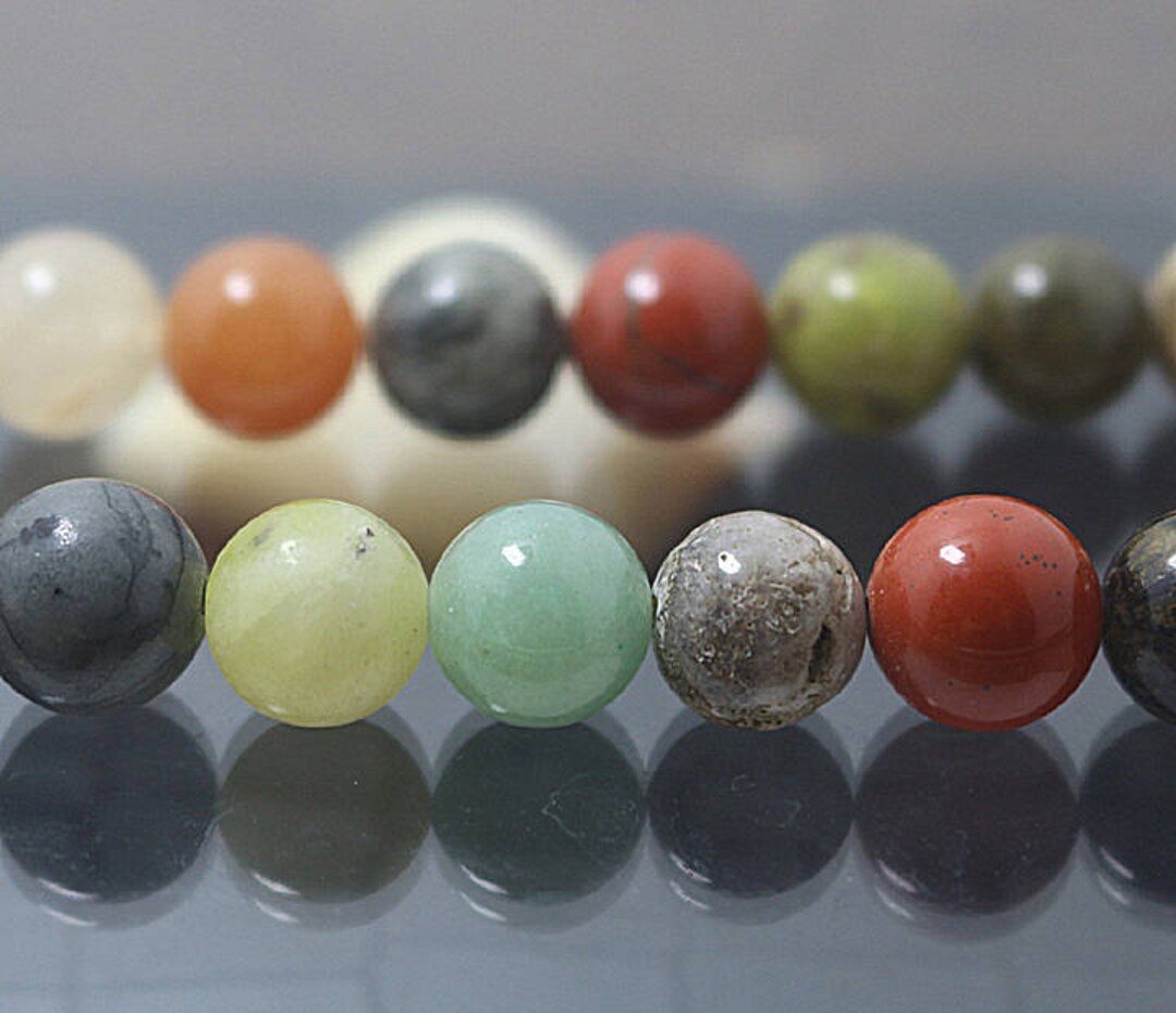 Mixed Stone Beads, Gemstone Round Beads, 15 Inches 1 Strand ( 4mm 6 Mm ...