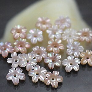 6mm 8mm Natural Pink MOP Shell Flower Beads, Pink Shell Beads, HZ0041 ...