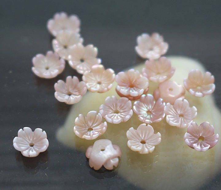 Natural Pink MOP Shell Flower Beads, Pink Shell 6 Mm 8 Mm 10mm Beads ...