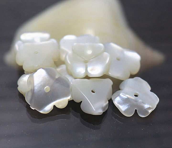Natural White MOP Shell Flower Beads,white Shell 6mm 8 Mm 10mm Beads ...
