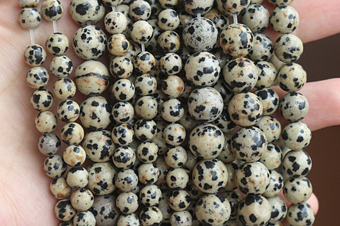 Dalmatian Jasper Smooth Round Beads 15 Inch Full Strand 4mm - Etsy