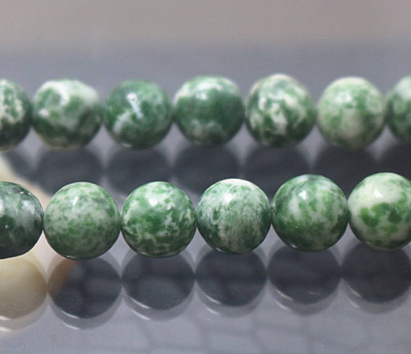 Green Spot Jasper Gemstone Round Beads 15 Inch One Strand 6 - Etsy