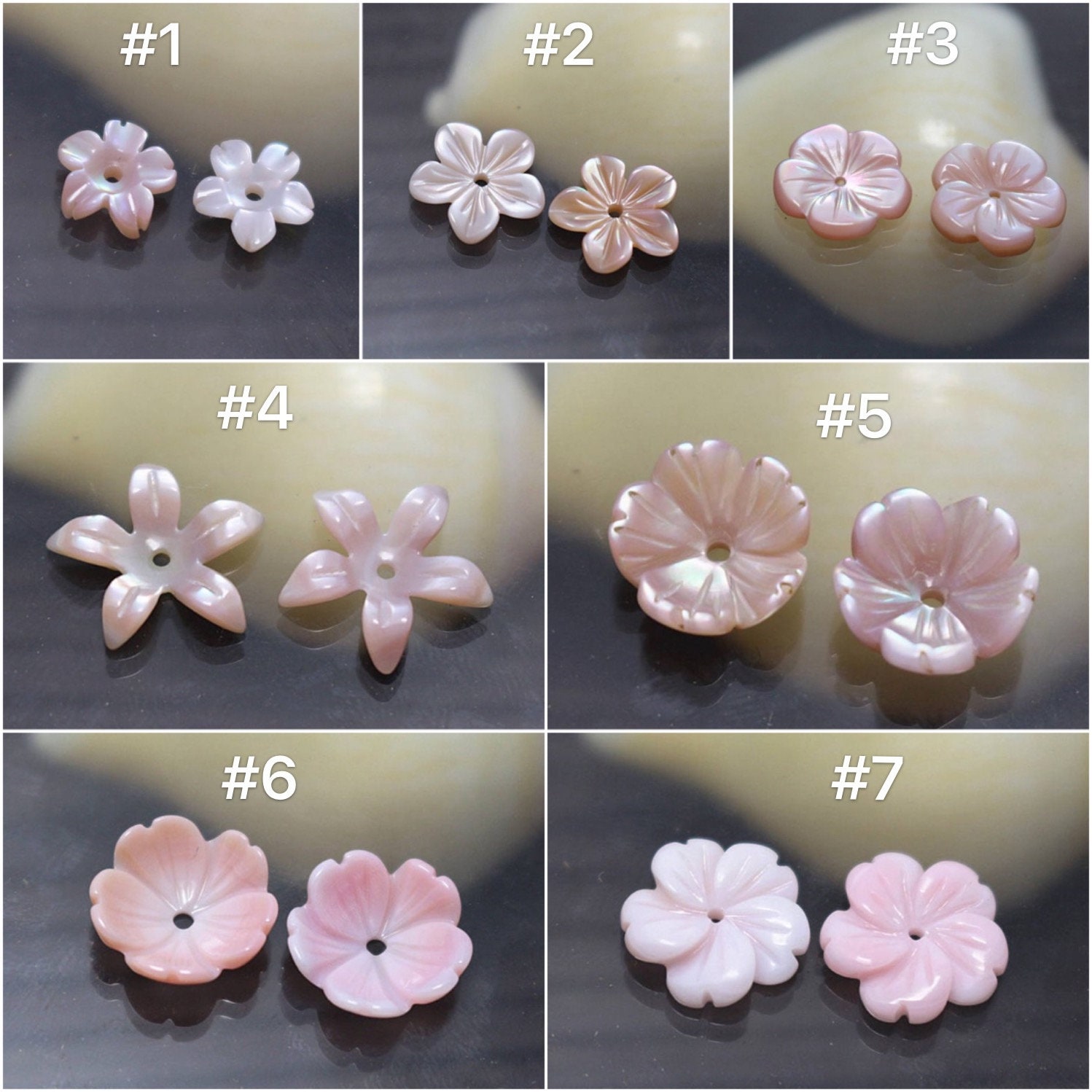 Natural Pink MOP Shell Flower Beads Pink Shell 6 Mm 8 Mm 10mm - Etsy