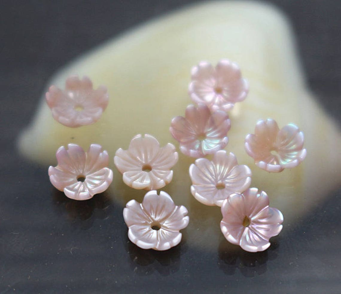 Natural Pink MOP Shell Flower Beads, Pink Shell 6 Mm 8 Mm 10mm Beads ...