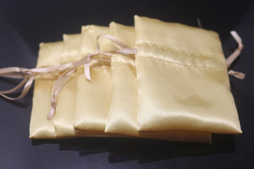20pcs Yellow Silk Bags, Silk Jewelry Pouch, Satin Patterns Gift Bag ...